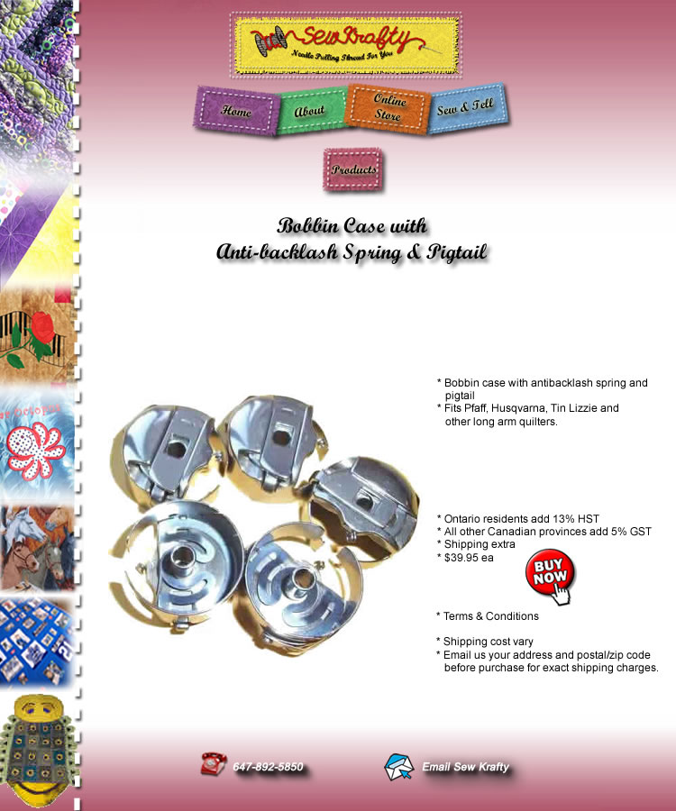 Bobbin Case with Anti-backlash